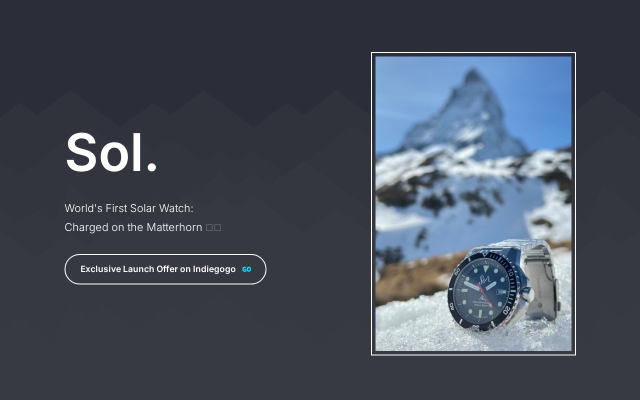 Sol Swiss Solar Watch: Charged on the Matterhorn